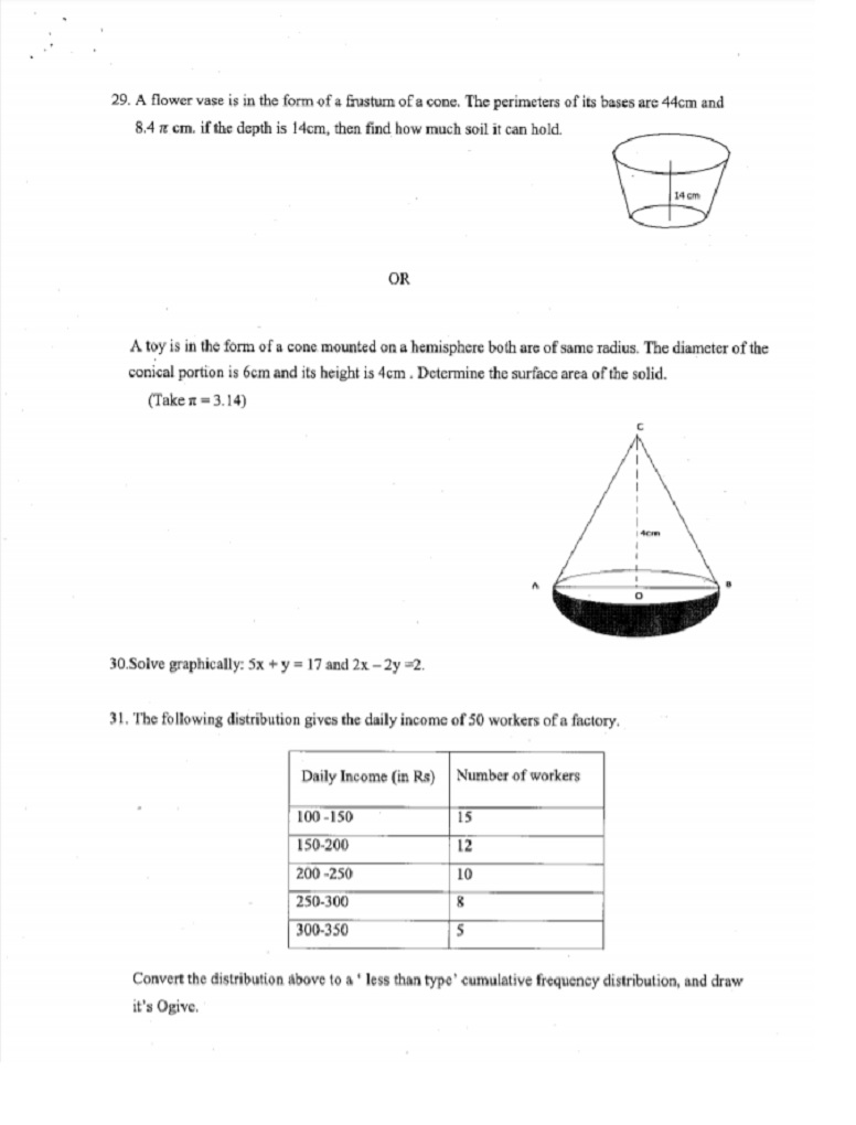 SSLC 2019-20 – Model Question paper-2– Mathematics - Online tutorials
