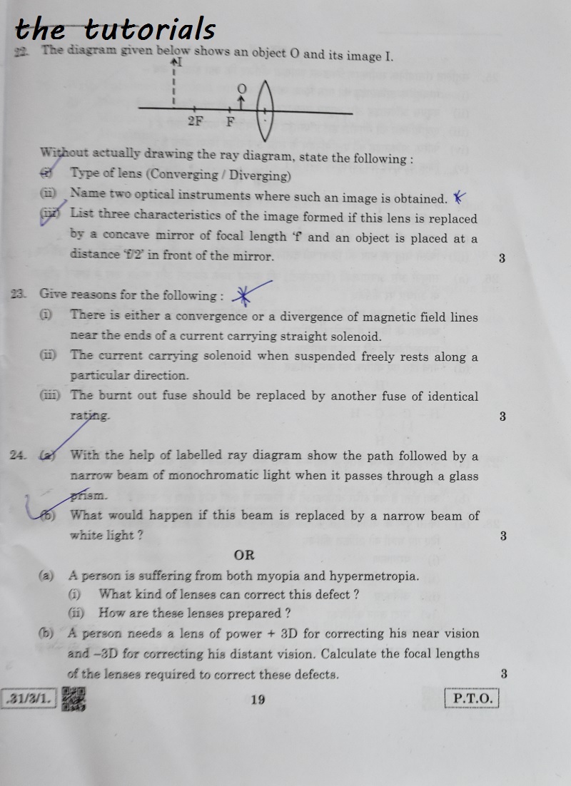 CBSE 10 Science Question Paper- March 2020 - Online tutorials
