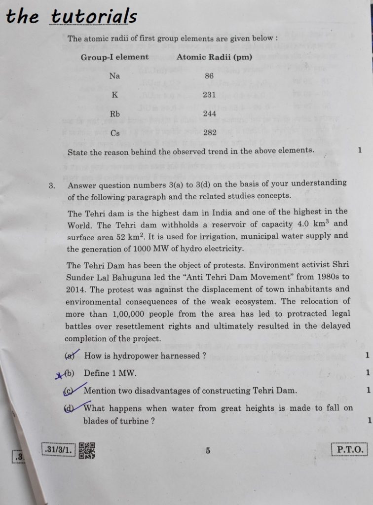 CBSE 10 Science Question Paper- March 2020 - Online tutorials